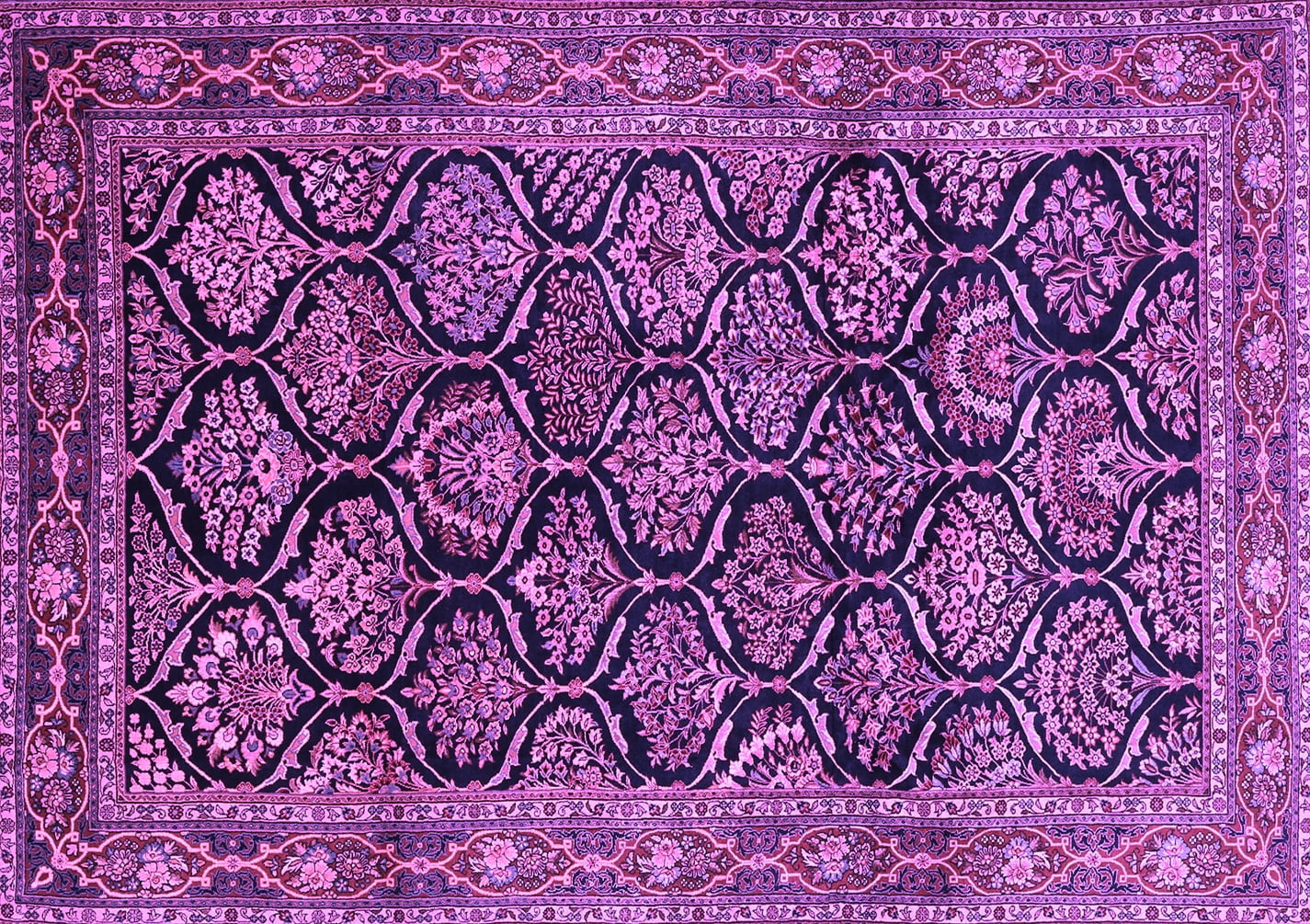 Ahgly Company Indoor Rectangle Persian Purple Traditional Area Rugs, 5 ...