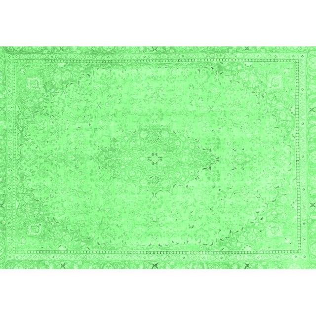 Ahgly Company Indoor Rectangle Abstract Emerald Green Modern Area Rugs ...