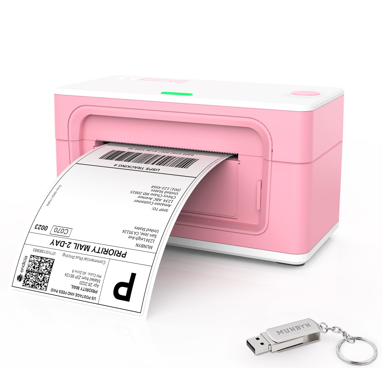 MUNBYN 4x6 Shipping Label Printer, Pink Thermal USB Label Printer Maker ...
