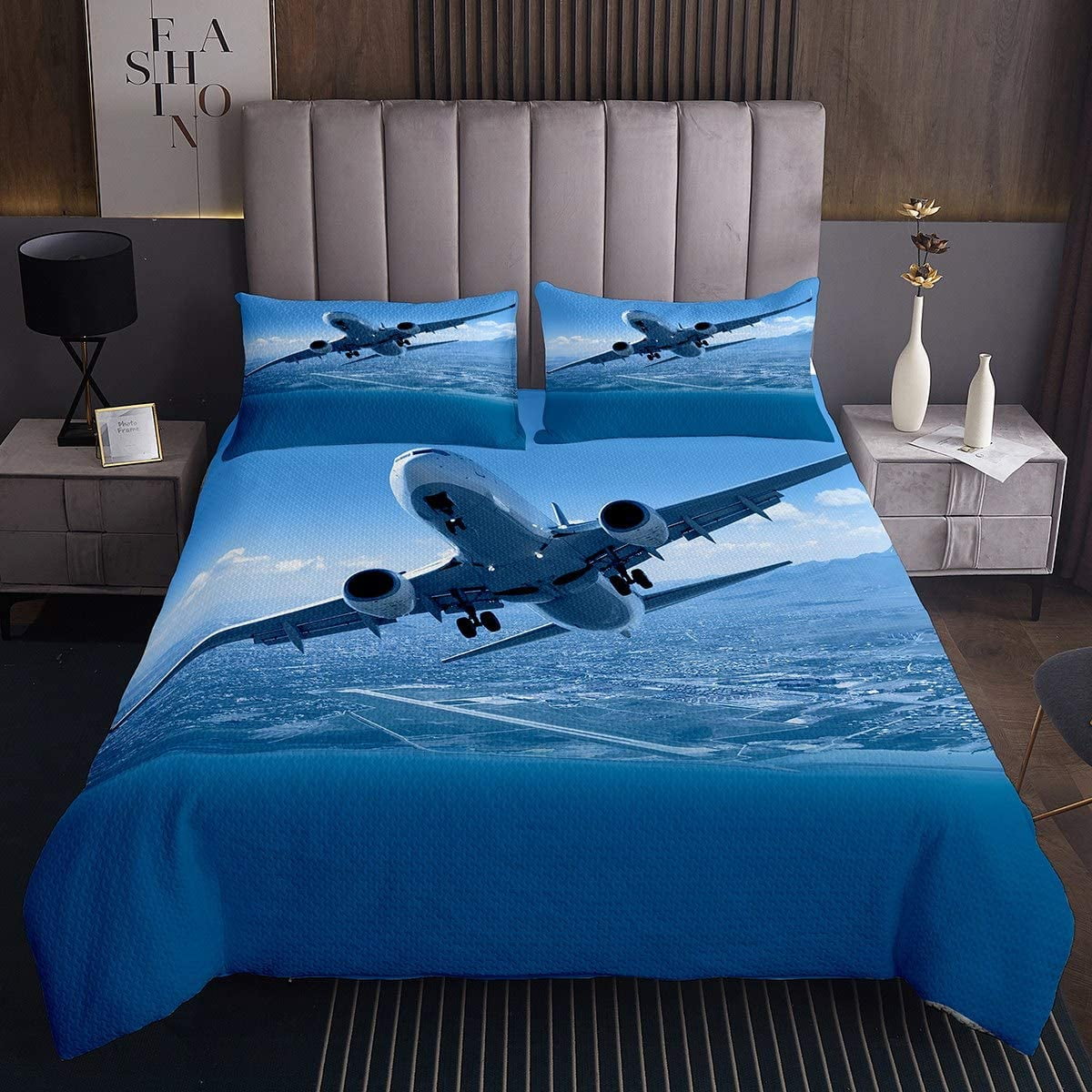 Click here for Htooq Aircraft Coverlet 3d Aircraft Print Bedsprea... prices