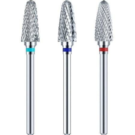 3 Pieces 3/32 Inches Safety Bit Nail Carbide Bit, Nail Drill Bits for ...