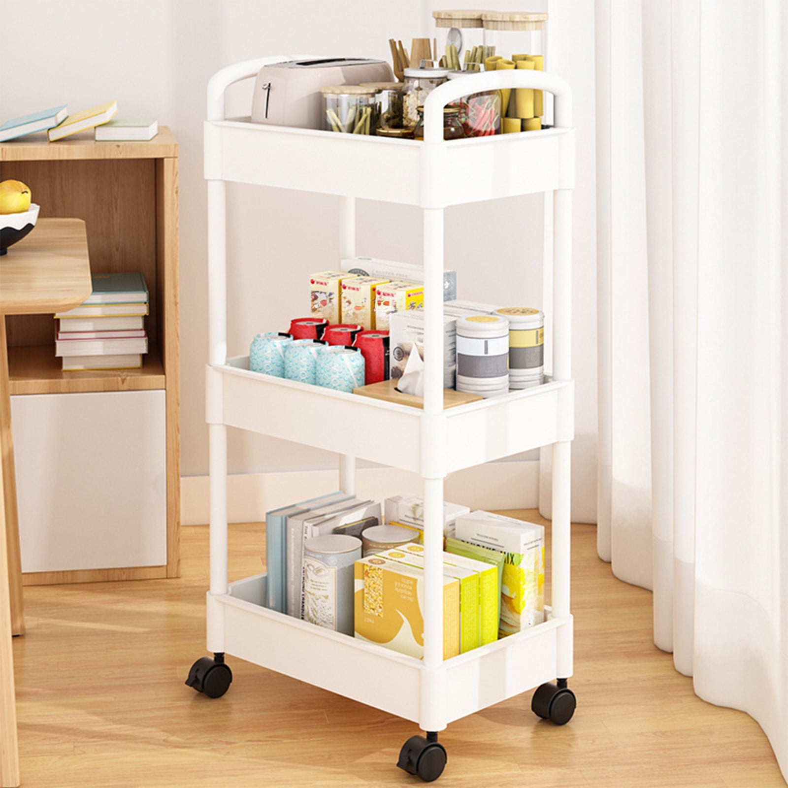 Apmemiss Clearance 3 Tier Rolling Cart Organizer,Laundry Room Bathroom ...