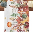 Abstract Autumn Pumpkin Table Runner 13x36in Non-Slip Cotton Linen ...
