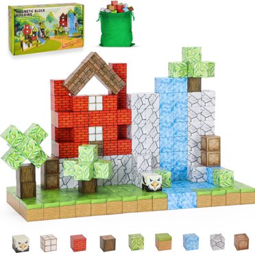 Kids Magnetic Tiles Toys, 100Pcs 3D Magnetic Building Blocks Tiles Set ...