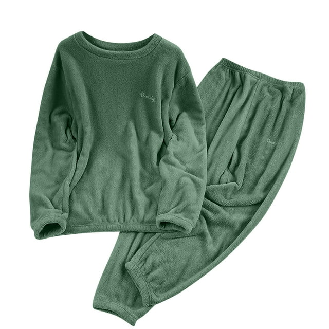 HUJlwoi Womens Two Piece Pajama Sets Fuzzy Fleece Pullover Top and ...