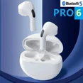 TWS Pro6 Earphone Bluetooth Headphones with Mic 9D Stereo Pro 6 Earbuds ...