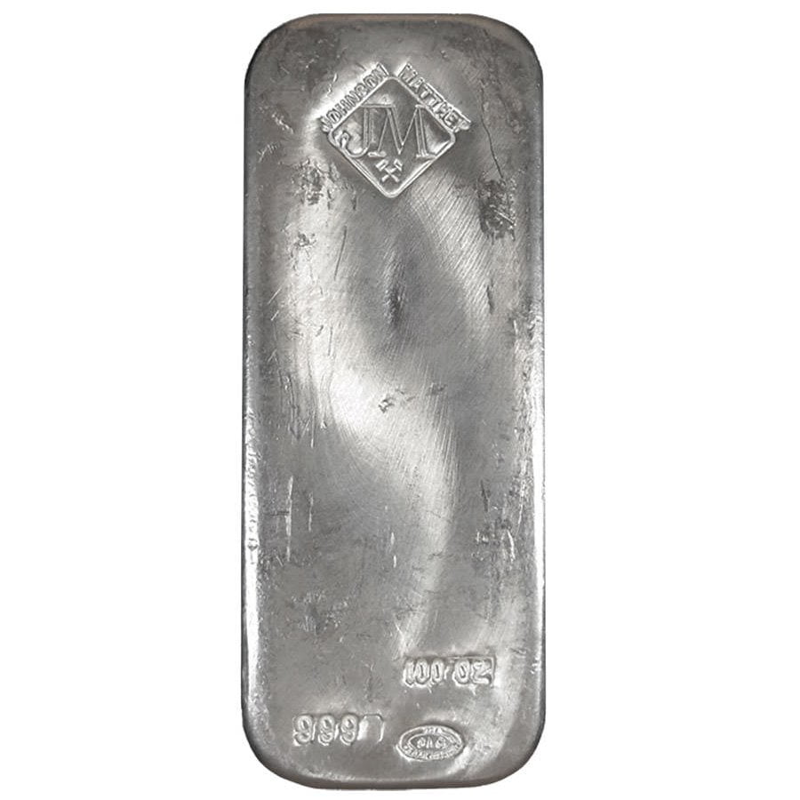 100 oz Johnson Matthey (JM) Vintage Silver Bar .999 Fine - Walmart.com