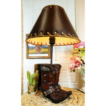 Rustic Western Plains Bison Buffalo Table Lamp on Sloped Rocks by Tree ...