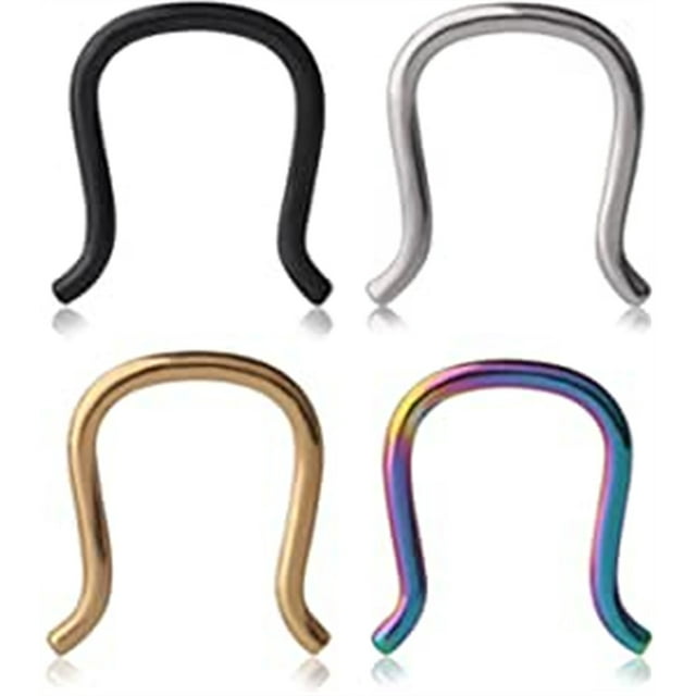 Briana Williams 316L Surgical Steel U-Shaped & Staple Nose Septum ...