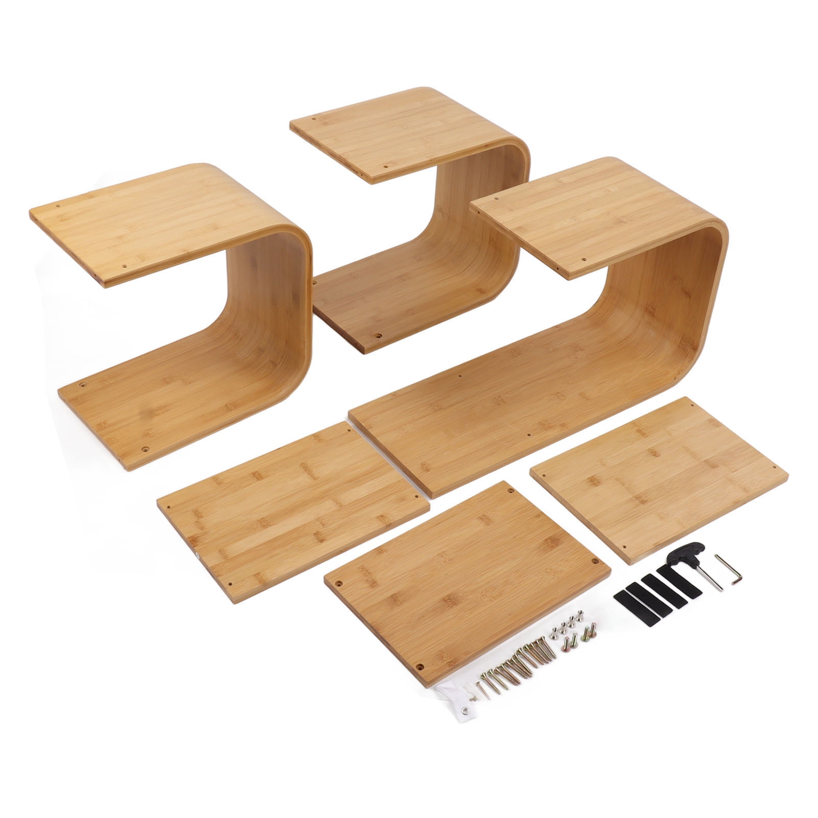 S Shape Book Storage Shelf, Standing Bookcase Shelving Room Divider ...