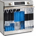 Blue Black Grey Oven Skirt Curtain, Abstract Gradient Modern Art Tie ...