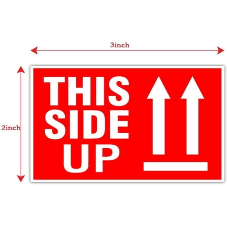 This Side Up Stickers for Shipping and Packing - 2" X 3" Permanent ...