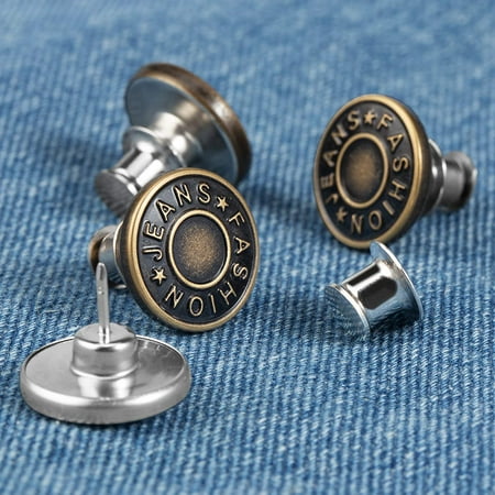 Upgrated Button Pins for Jeans Waists Pants Tightener Adjuster 6 Sets ...