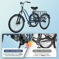 24" Adult Tricycle 7 Speed 3 Wheel Bike Adult Trike Dual Chains with ...