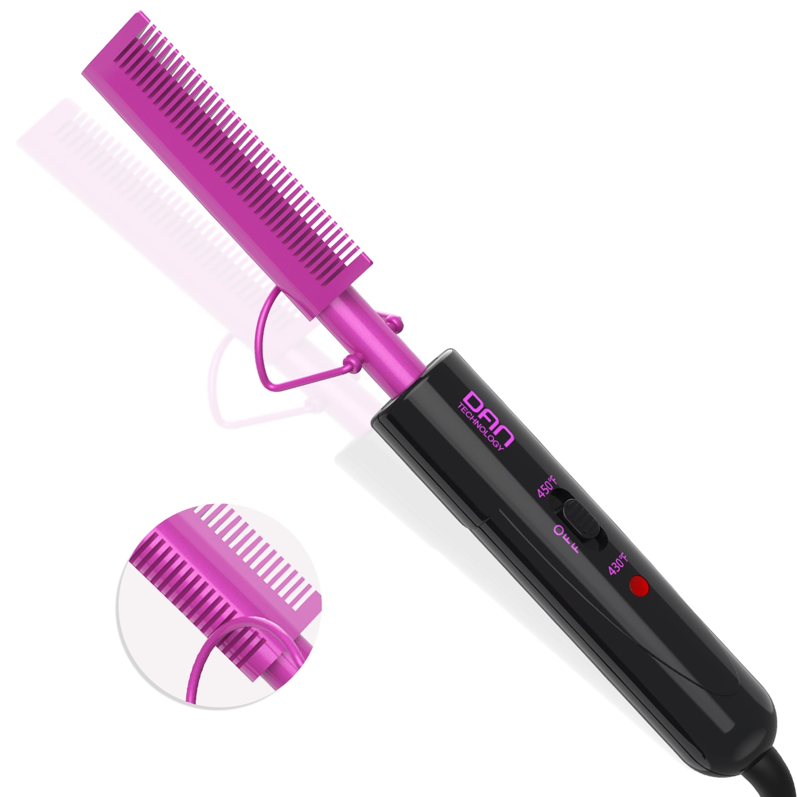 DAN Technology 2 in 1 Electric Hot Comb Iron 450 for Black Hair Wigs ...