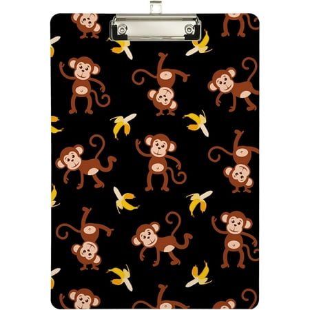 POGLIP Cute Dancing Monkeys Banana Clipboard Hardboard Wood Nursing ...
