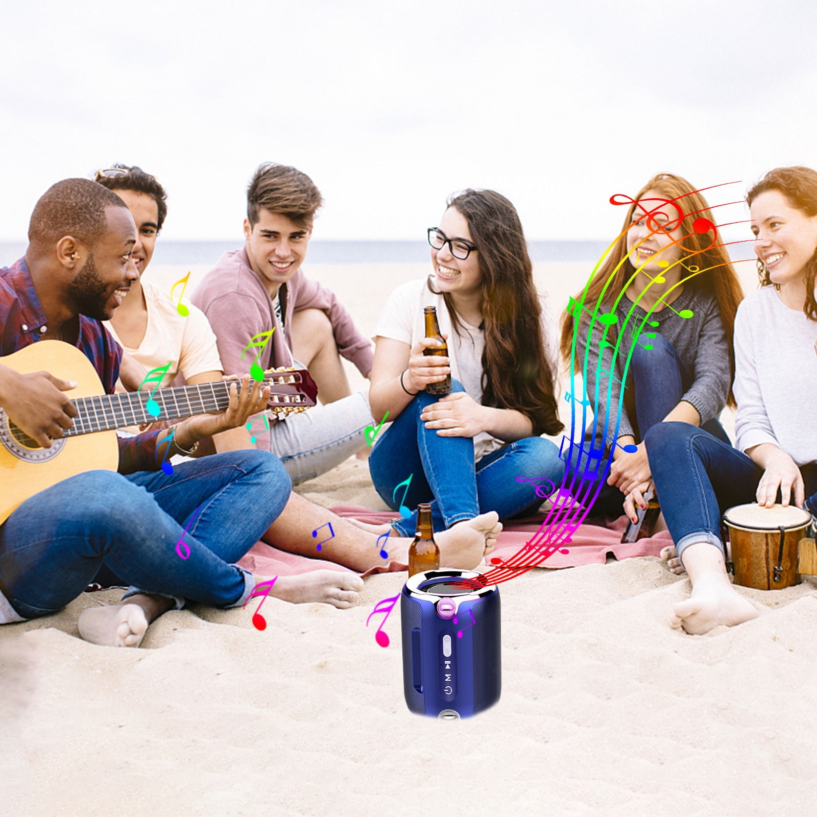 Altavoz portátil Puntoco, subwoofer, altavoz inalámbrico estéreo con ...