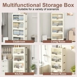 4 Tier Plastic Storage Bins with Lids & Wheels, Stackable Closet ...