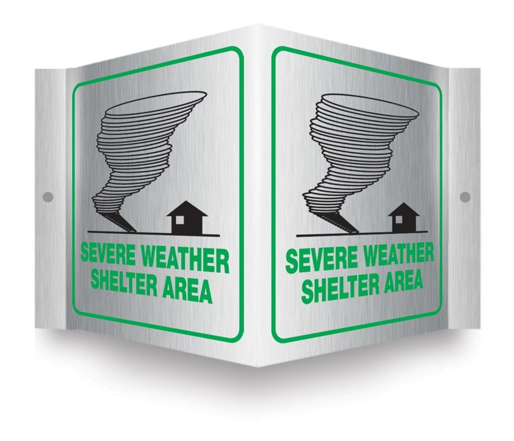 Accuform PSM321 Projection Sign 3D, Legend"Severe Weather SHELTER Area ...