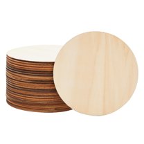 7-inch Wood Circle Disc, 1/8 inch thick with Rustic Burnt Edges, Pack ...