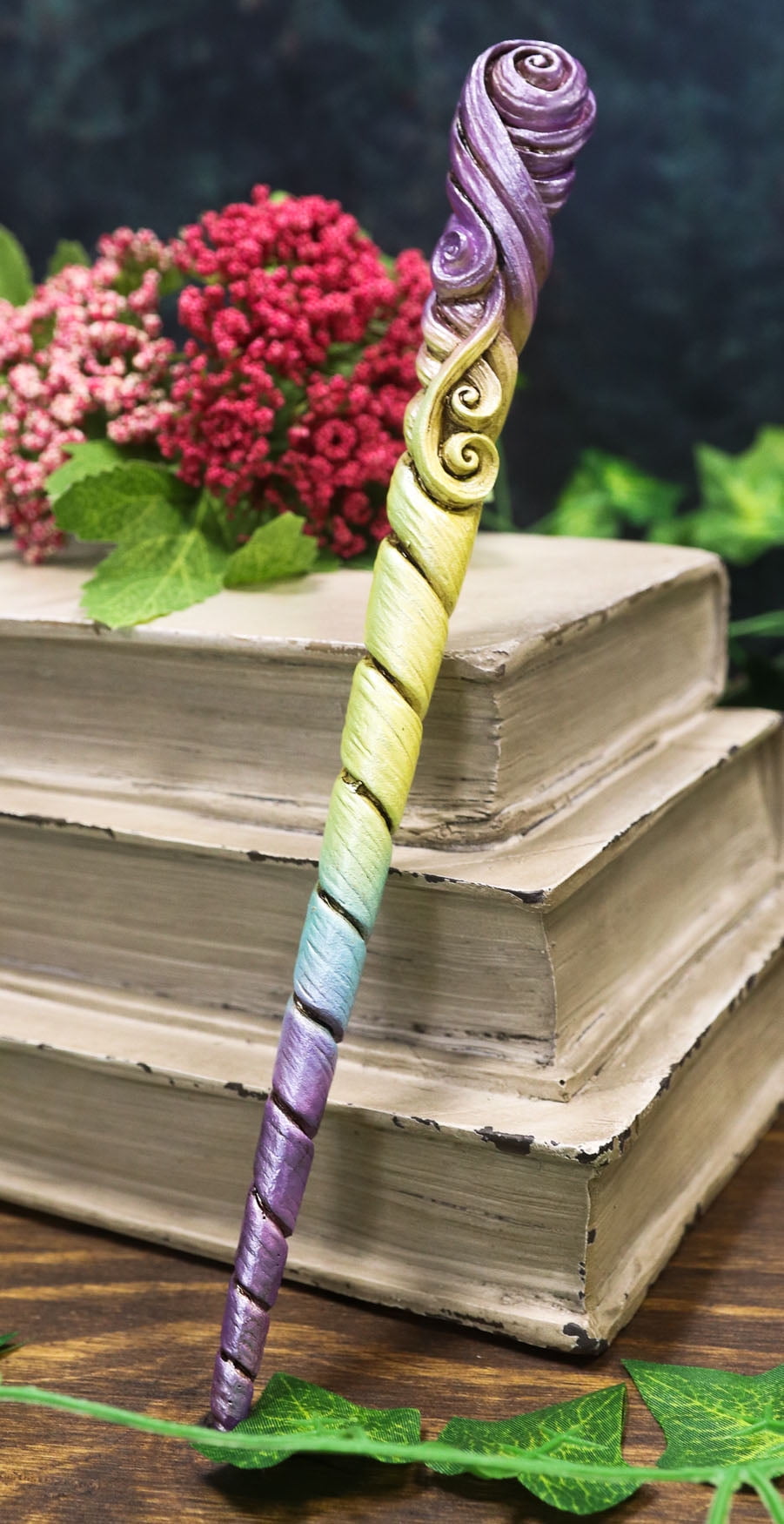 Witches Wizards Fantasy Cosplay Rainbow Unicorn Horn Magic Wand Prop ...