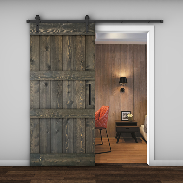 Essencaliy 38in x84in Solid Wood Barn Door Made-in-USA Finished Rustic ...