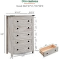 OKD 5 Drawers Dresser Chests for Bedroom Farmhouse, Wood Rustic Tall ...