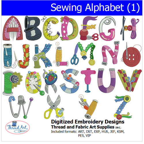 Threadart Machine Embroidery Design Bundles - Alphabet Sets - Sewing ...