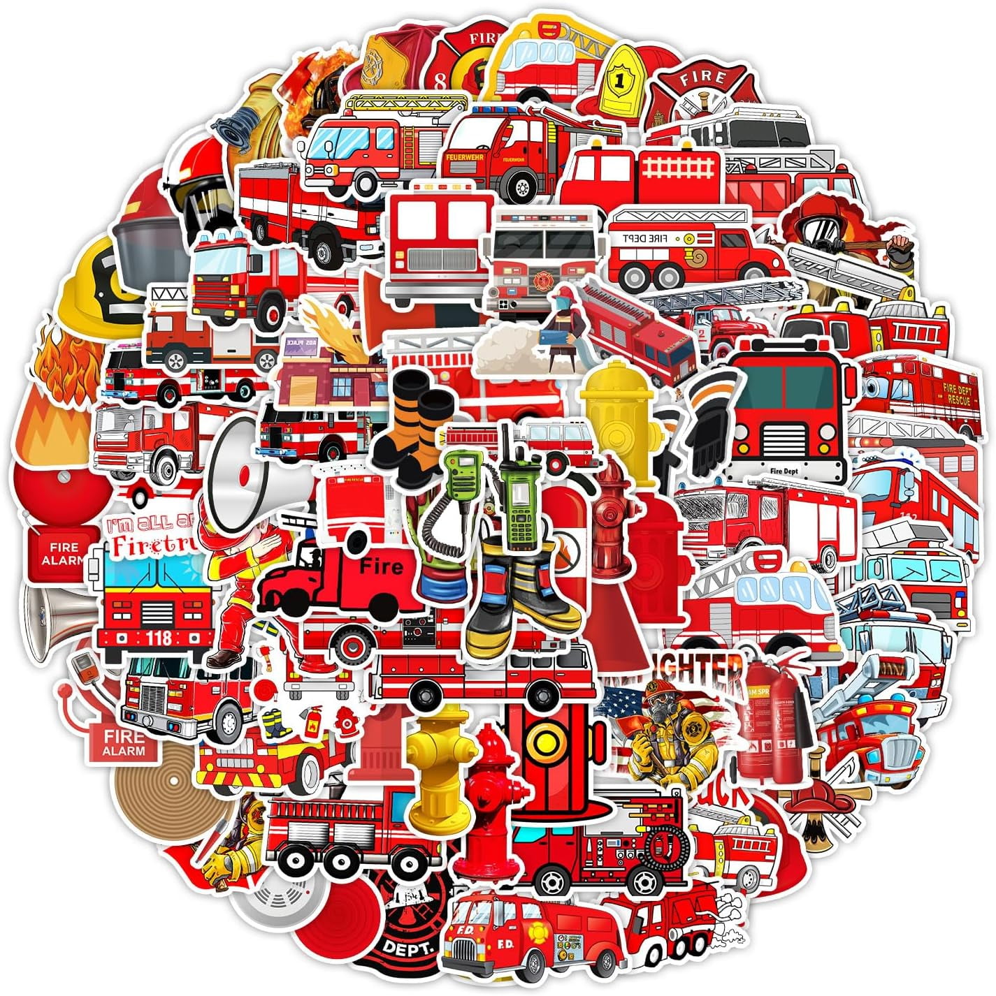 SHILIU-100Pcs Firefighter Sticker for Water Bottle,Bumper,Bike,Laptop ...