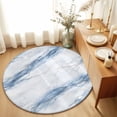 Blue White Area Rug, Marble Abstract Art Stone Crack Texture Non-Slip ...