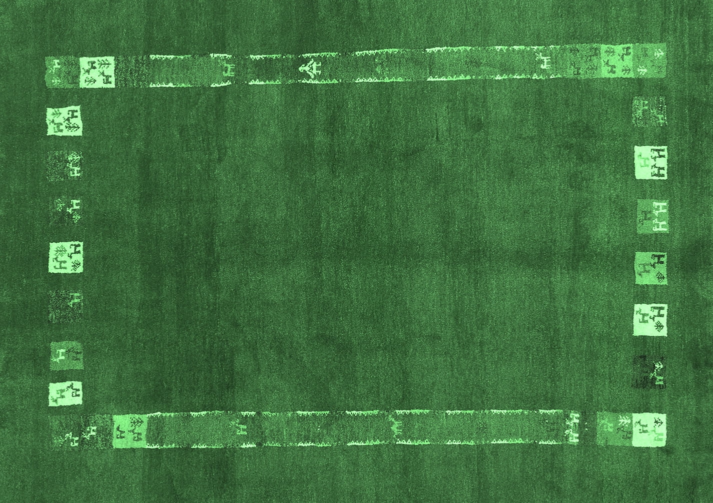 Ahgly Company Indoor Rectangle Abstract Emerald Green Contemporary Area ...