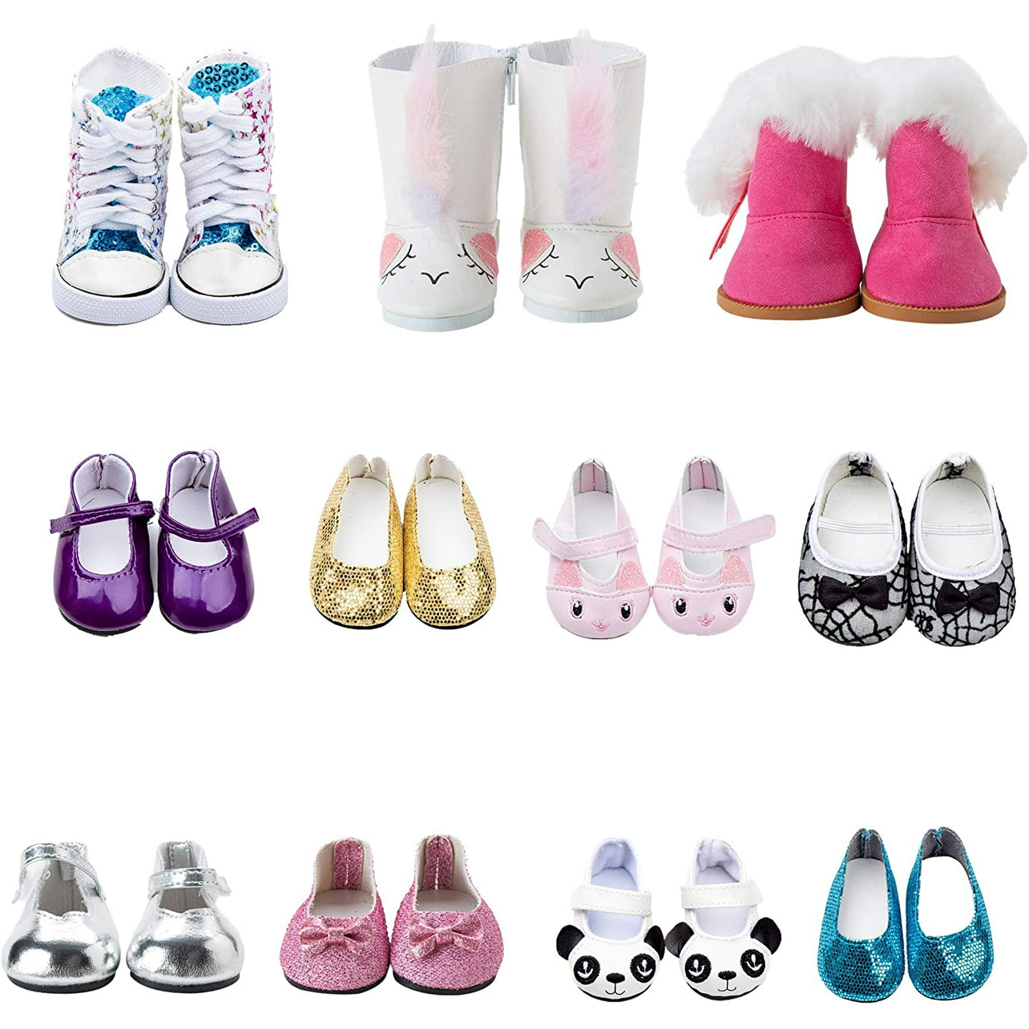 YQWMHL 9 Pairs Doll Shoes Fits 18 Inch American Doll Accessories 100 Get 3 Pairs Doll Boots