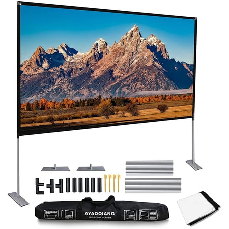 120 Inch,Portable Screen for Projecor with Stand,16:9 Projection Screen ...