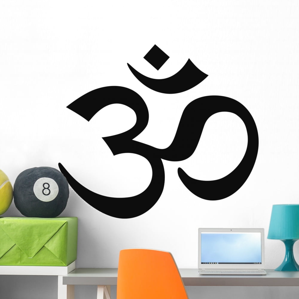 Clear Om Sign Black Wall Decal by Wallmonkeys Peel and Stick Graphic ...