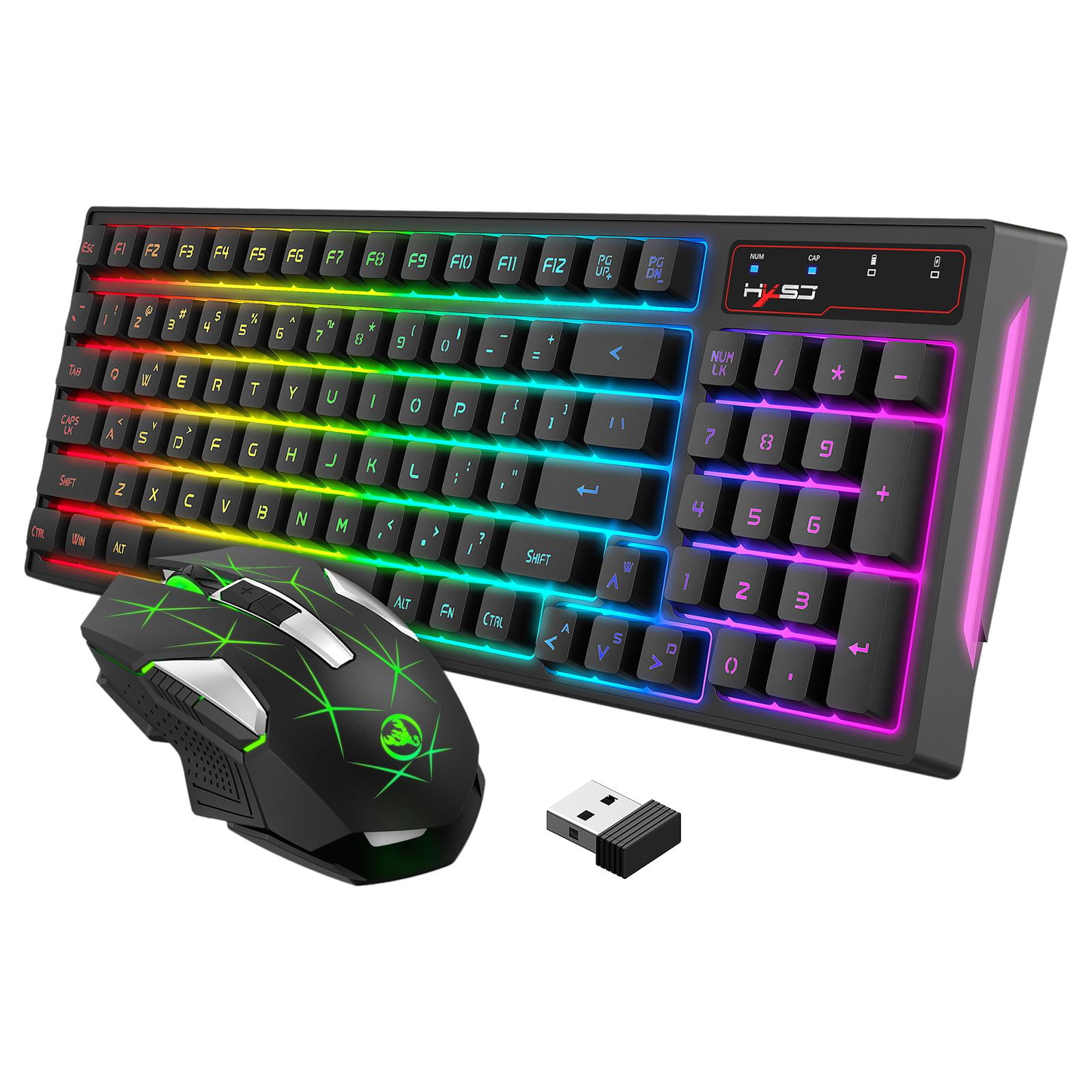 Combo de y mouse inalámbricos de 2.4G, RGB Glow Professional IC ...