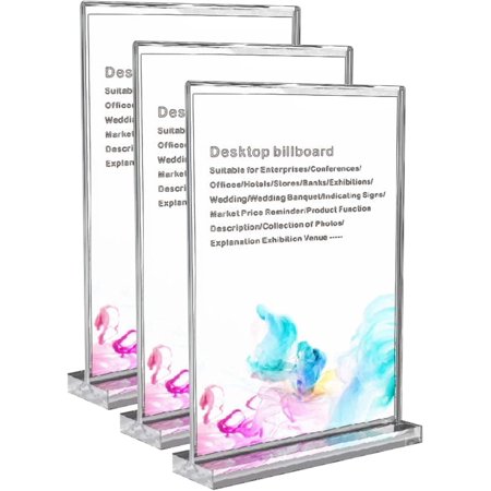 8.5 x 11 Clear Slanted Flyer Table Sign Holder,Poster Stands for ...