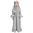 Girls Clothes Muslim Prayer Abaya Dress with Hijab Worship Outfit Set ...