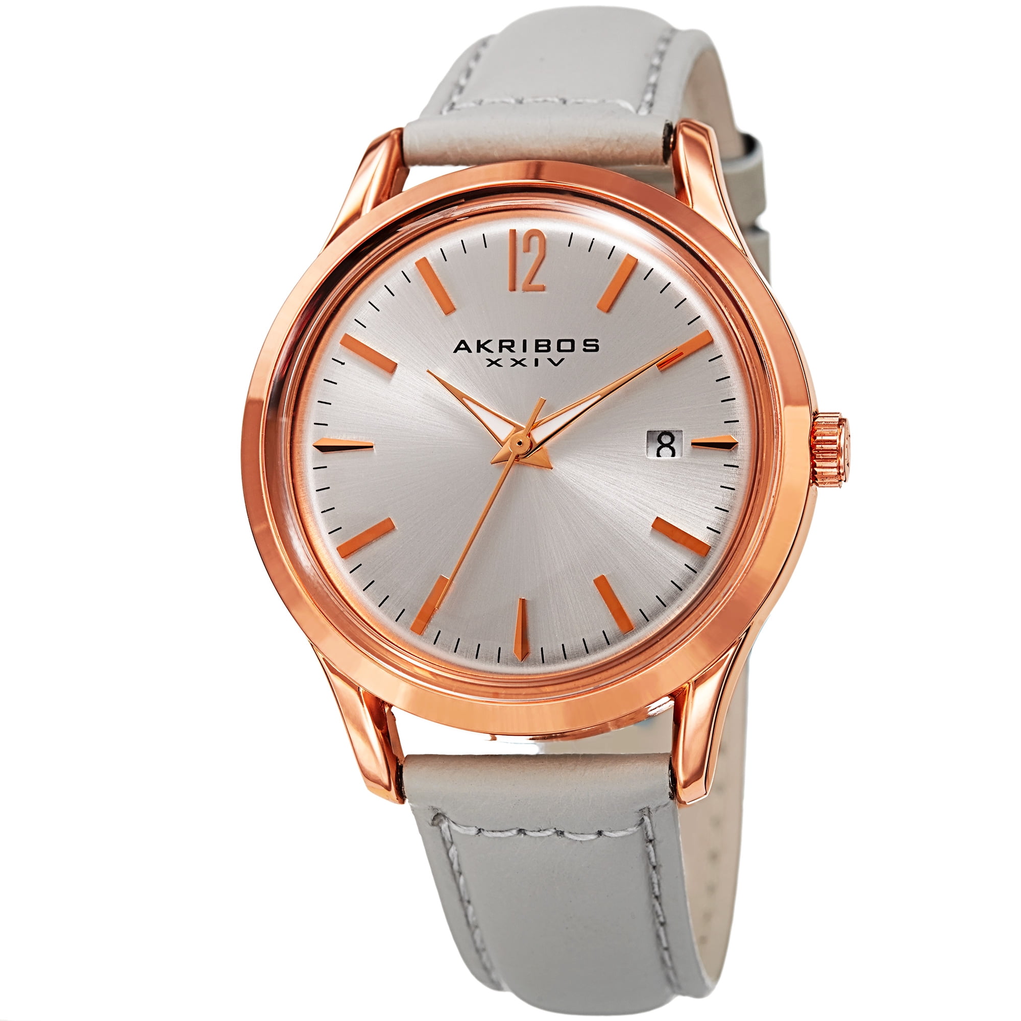 Women's Quartz Sunray Gray Leather Strap Watch - Walmart.com