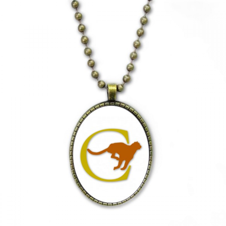 Leopard Running Chasing Prey Necklace Vintage Chain Bead Pendant ...