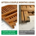 Utoplike Teak Wooden Dish Drainer Rack, Collapsible 2 Tier Dish Drying ...