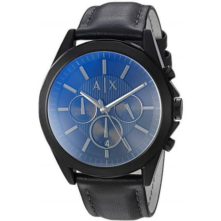 Armani Exchange AX2613 Leather Chronograph Mens Watch with Blue Dial ...