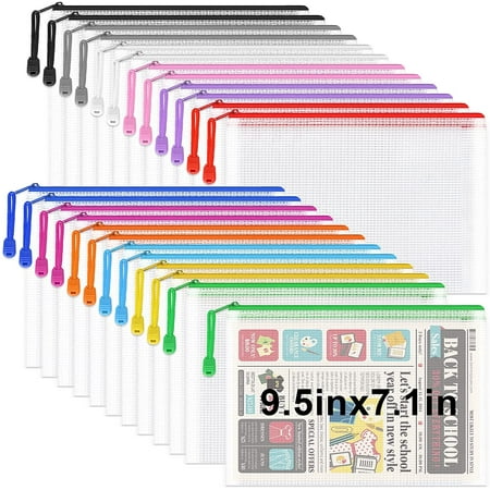 EAYY Plastic Zipper Pouches, Extra Thick, 9.5x7.1 in (12 Colors, 24 ...