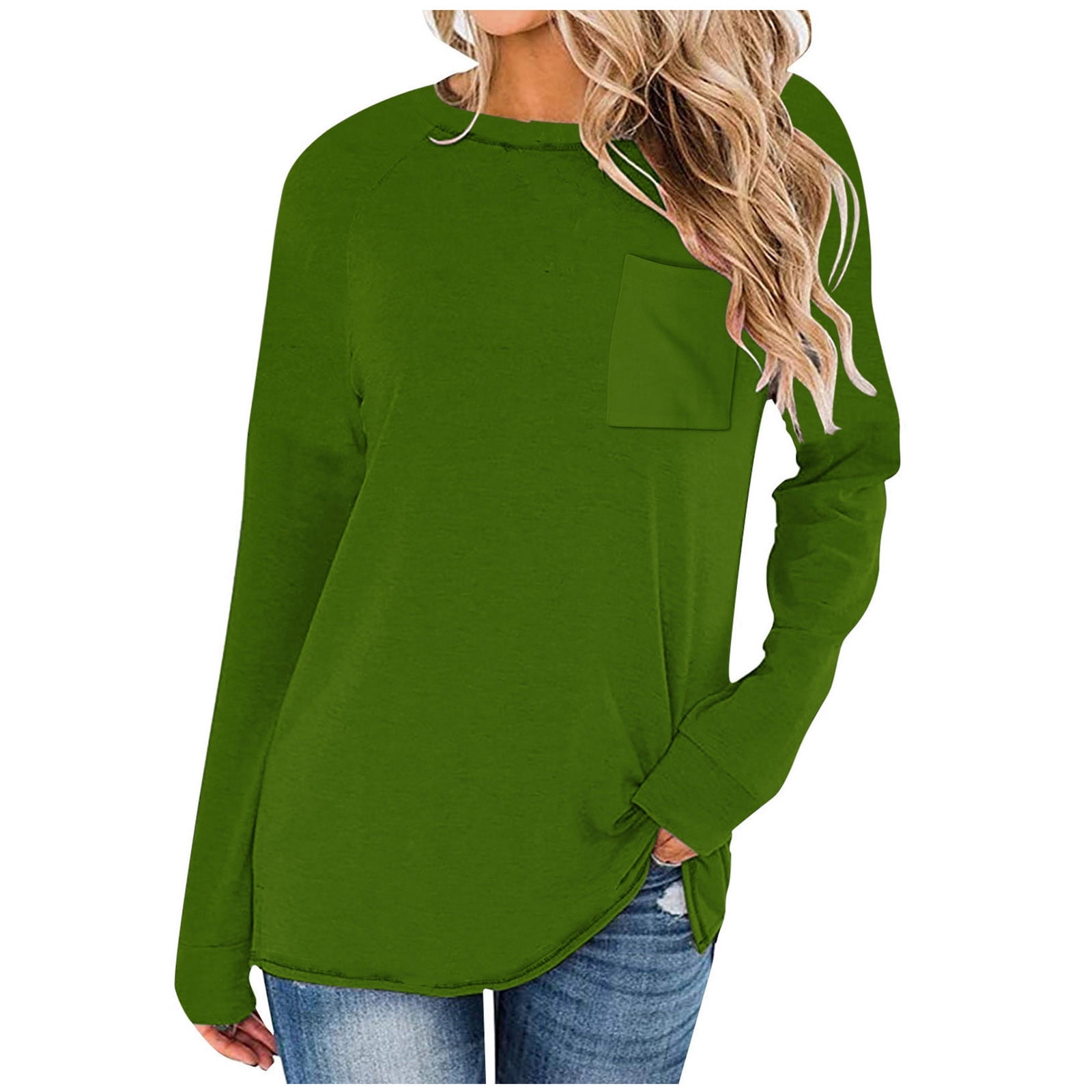 Click here for Timegard Womens Tops Crewneck Long Sleeve Drop Sho... prices