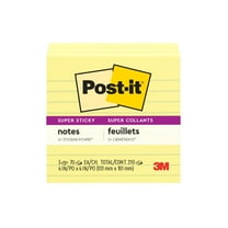 Post-it Super Sticky Notes 654-6SSCY, 3 in x 3 in (76 mm x 76 mm ...