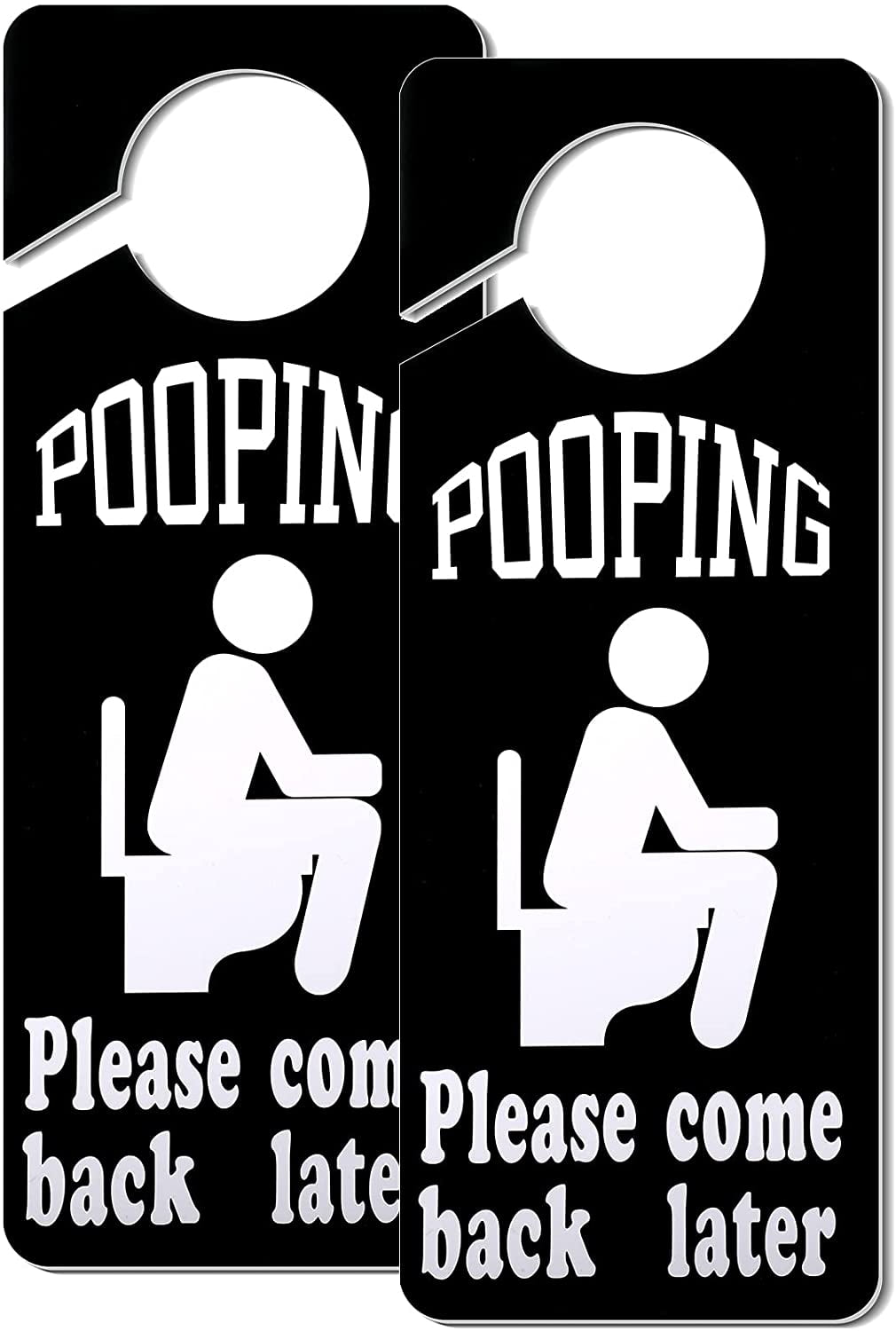 2 Pieces Plastic Door Knob Hanger Sign Pooping Please Come Back Later ...