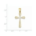 Primal Gold 14K Yellow Gold with Rhodium Diamond Cut Cross Pendant ...