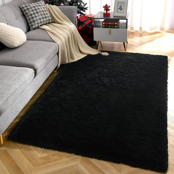 Junovo Super Soft Fluffy Area Rugs Modern Shag Rug for Bedroom Living ...