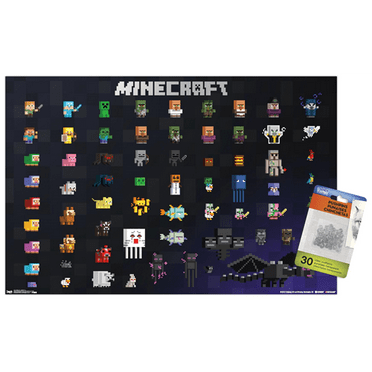 Minecraft - Creeper Boom Wall Poster with Wooden Magnetic Frame, 22.375 ...