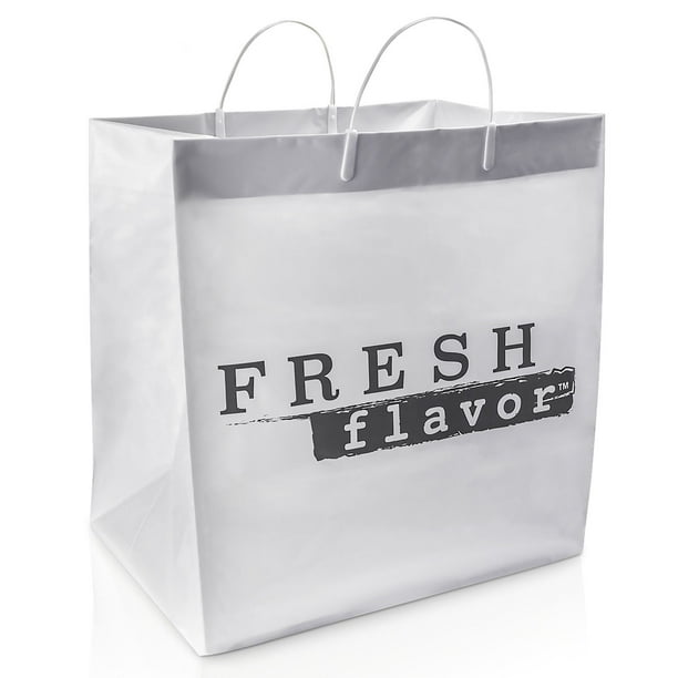 [10 Pack] Reusable Plastic Shopping Bags with Handles - 14 x 15 Inch ...