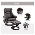 Massage Recliner Chair with Ottoman, Faux PU Leather, 10 Vibration ...